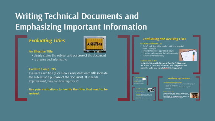 Writing Technical Documents and Emphasizing Important Information by ...