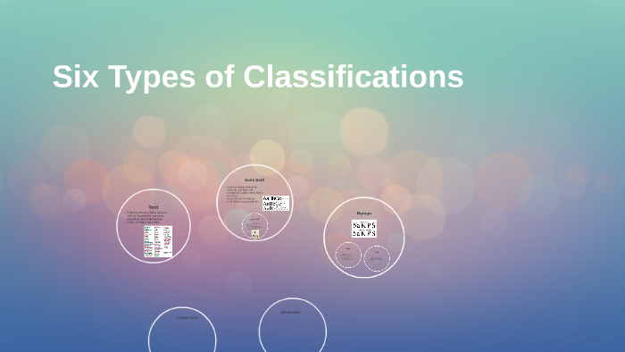 Six Types of Classifications by Kaylee O'Keefe on Prezi