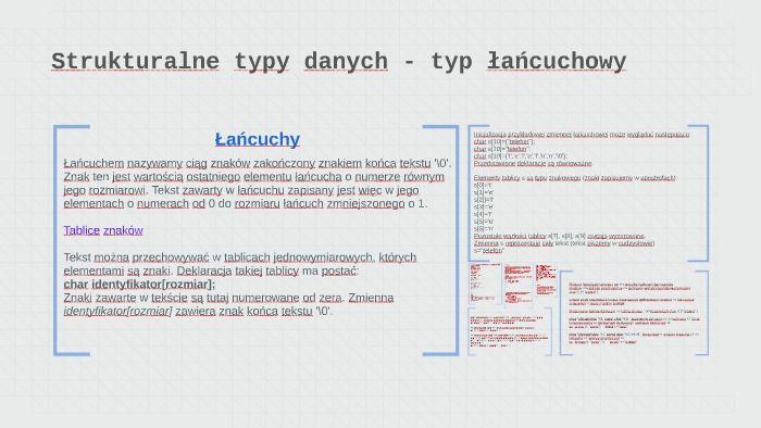 Strukturalne typy danych - typ łańcuchowy by alb ll on Prezi