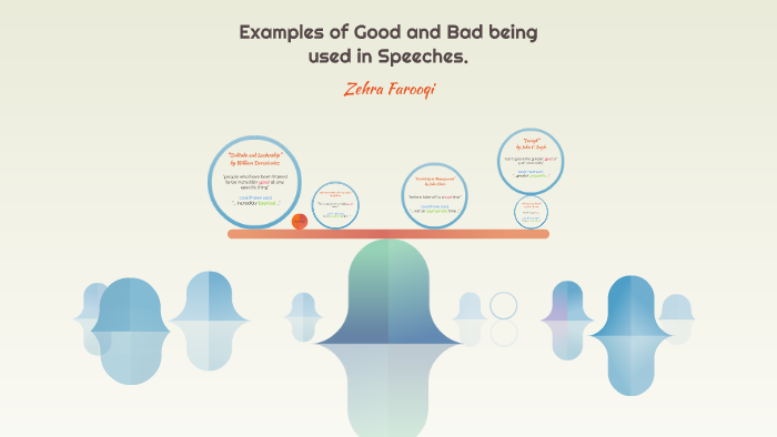 Examples of Good and Bad being used in Speeches. by Zehra Farooqi on Prezi