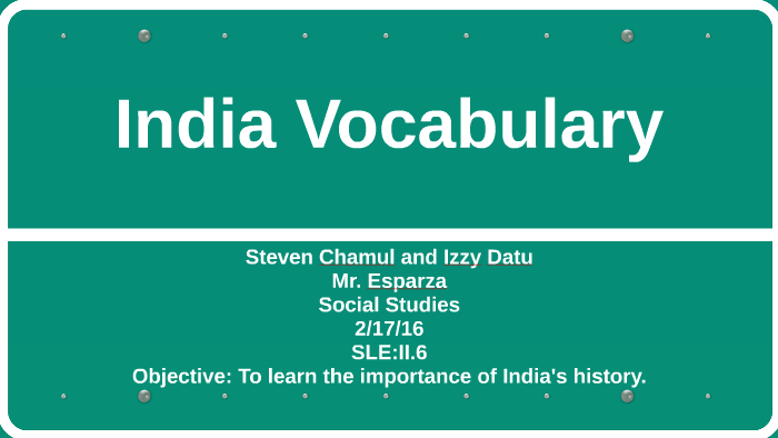 India Vocabulary by IZAHREEN Datu on Prezi