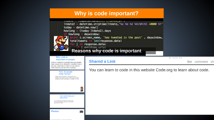 Why code is important by Geovanni Student on Prezi