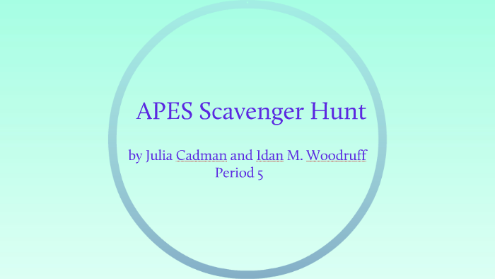 APES scavenger hunt by Julia Cadman on Prezi