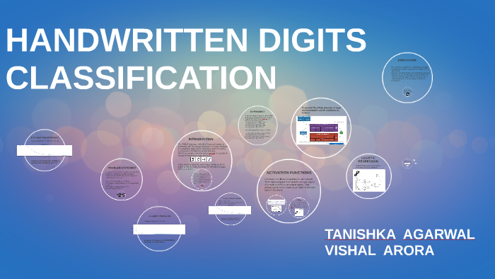 HANDWRITTEN DIGITS CLASSIFICATION by tanishka agarwal on Prezi