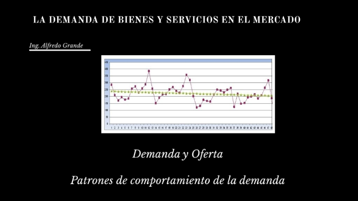 La demanda de bienes y servicios en el mercado, patrones de ...