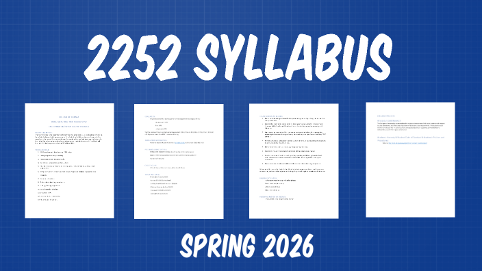 2252 SYLLABUS spring 2025 by Robert Fultz on Prezi
