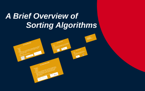 A Brief Overview of Sorting Algorithms by Chamu Rajasekera on Prezi