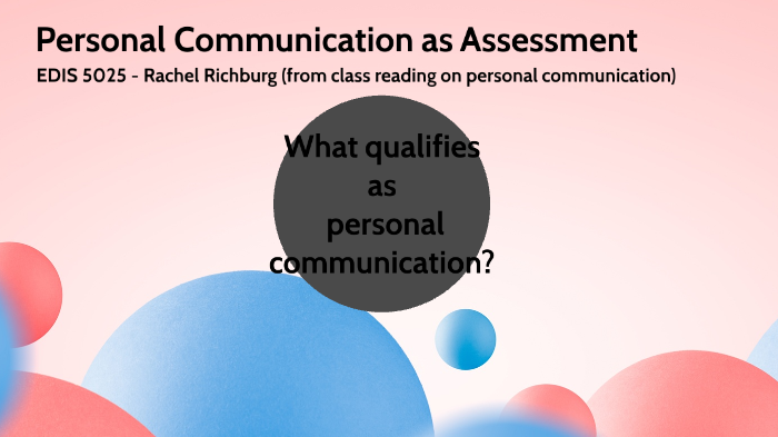 Personal Communication as Assessment by Rachel Richburg on Prezi