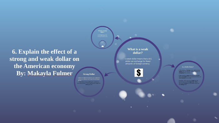 6. Explain the effect of a strong and weak dollar on the Ame by Makayla ...