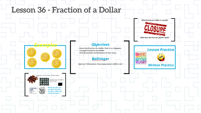 Lesson 36 - Fraction of a Dollar by Lisa Maise on Prezi
