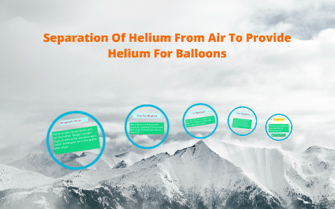 Separation of helium from air to provide helium for baloons by shar ...