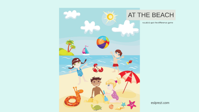 AT THE BEACH - SPOT THE DIFFERENCE by ESL prezi on Prezi