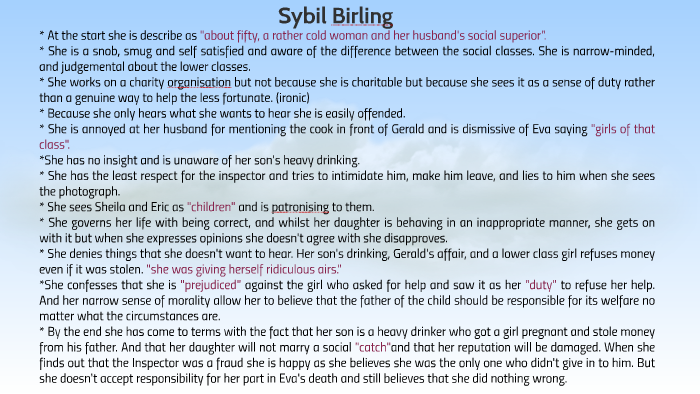 Sybil Birling by Kiera Ainge on Prezi