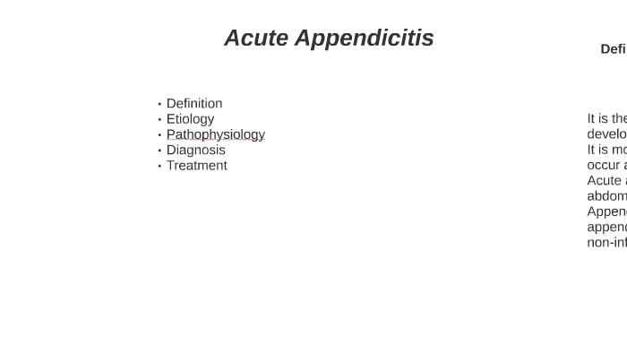 Acute Appendicitis by lucas crespo on Prezi