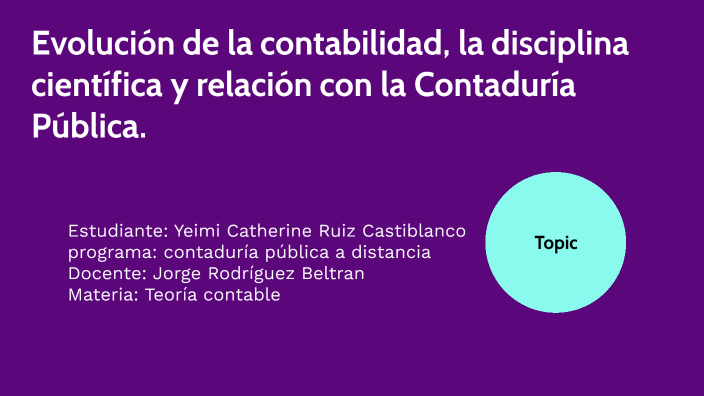 Evolución de la contabilidad, la disciplina científica y relación con ...