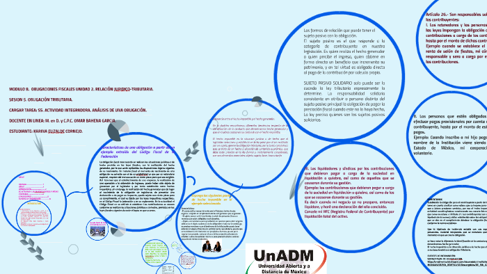 MODULO 8. OBLIGACIONES FISCALES UNIDAD 2. RELACION JURIDICO by Karina ... MODULO 8. OBLIGACIONES FISCALES UNIDAD 2. RELACION JURIDICO by Karina ...