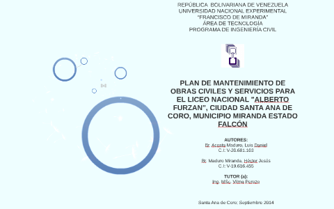 PLAN DE MANTENIMIENTO DE OBRAS CIVILES Y SERVICIOS PARA EL L by Luis ...