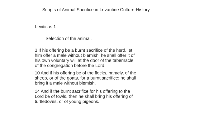 Scripts of Animal Sacrifice in Levantine Culture-history by James Huff ...