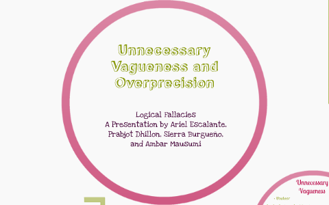 Unnecessary Vagueness and Overprecision by Ariel Escalante on Prezi