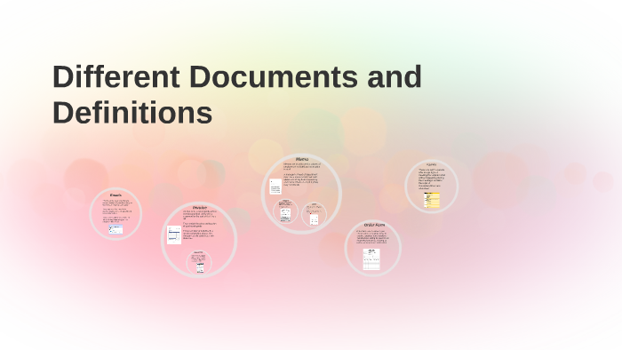 Different Documents and Definitions by Greg Beaumont on Prezi