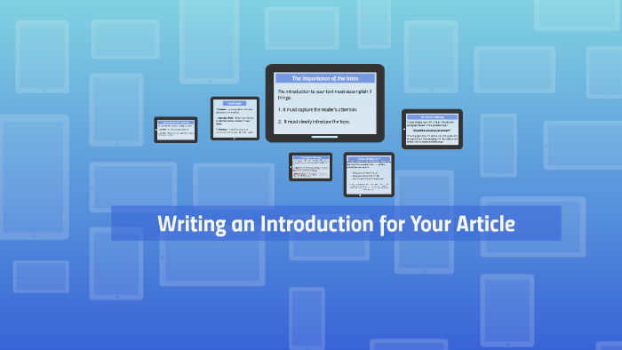 How To Write an Introduction by Sonia Radi on Prezi