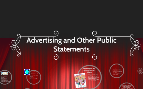 Advertising and Other Public Statements by Leslee Uhrich on Prezi