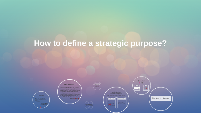 How to define a strategic purpose? by Linde Buisman on Prezi