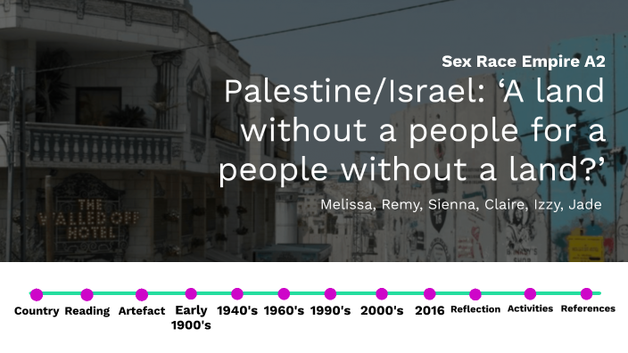 Palestine/Israel: ‘A land without a people for a people without a land ...