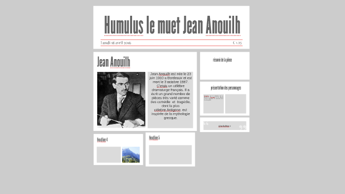 Humulus le muet de Jean Anouilh by slat slime on Prezi