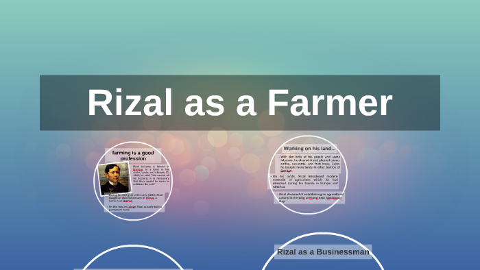Rizal as a Farmer by Arcelyn Faustorilla on Prezi