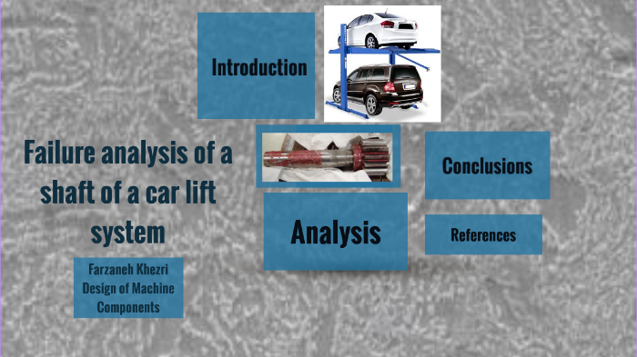 Failure analysis of a shaft of a car lift system by Farzaneh Khezri on ...