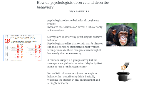 How do psychologists observe and describe behavior? by nick patinella ...