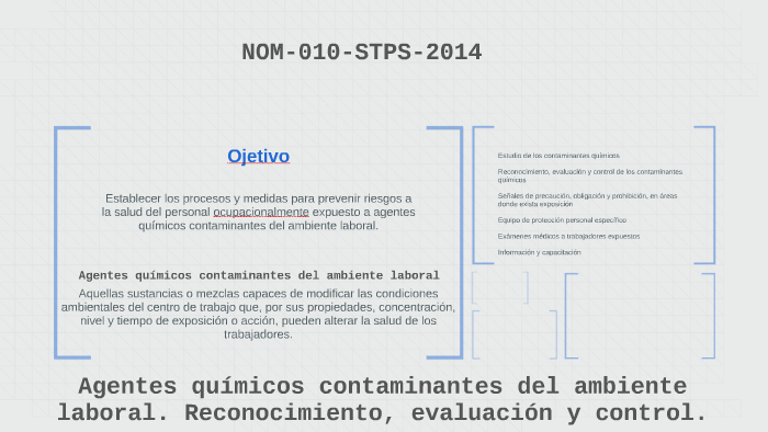 NORMA Oficial Mexicana NOM-010-STPS-2014, Agentes químicos c by Kevin ...