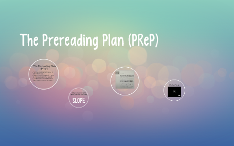 The Prereading Plan (PReP) by Katelin Journet