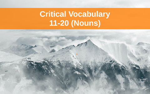 Critical Vocabulary 11-20 (nouns) by