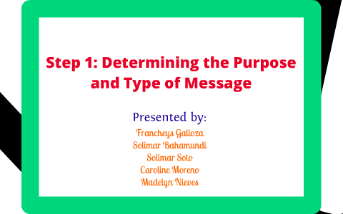 Step 1: Determining the Purpose and Type of Message by Solimar ...