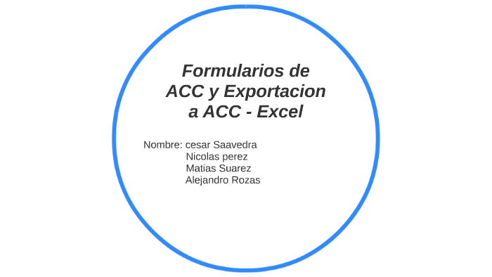 Formularios de ACC y Exportacion a ACC - Excel by Alejandro Ignacio on ...