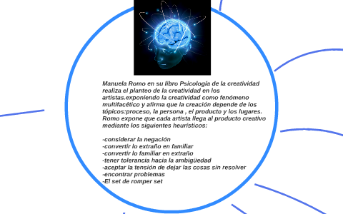 Manuela Romo en su libro Psicología de la creatividad realiz by Diego ...