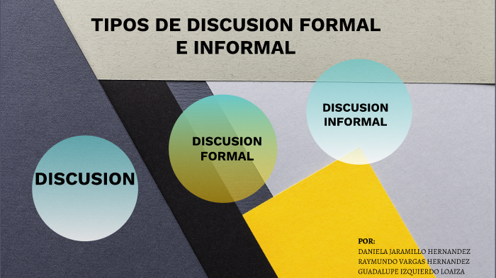 TIPOS DE DISCUSIÓN FORMAL E INFORMAL by DANIELA JARAMILLO on Prezi