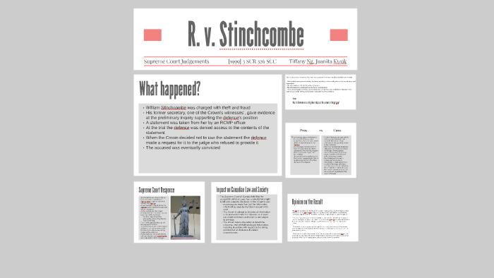 R. v. Stinchcombe by Tiffany Ng on Prezi