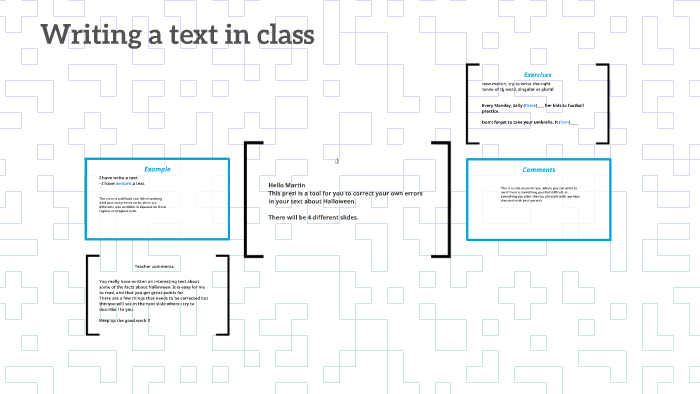 Writing a text in class by Allan Petersen on Prezi