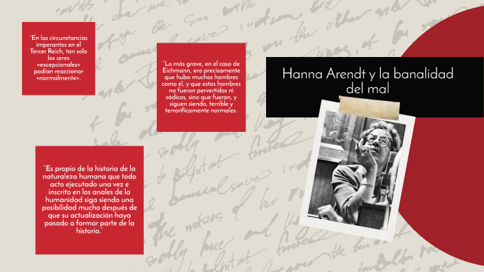 Hanna Arendt y la Banalidad del mal by Ana María Guerrero Rodriguez on ...