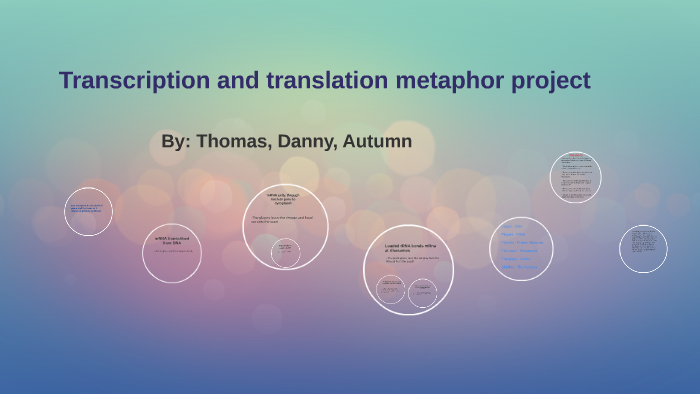 Transcription and translation metaphor project by Thomas Neustaedter on ...