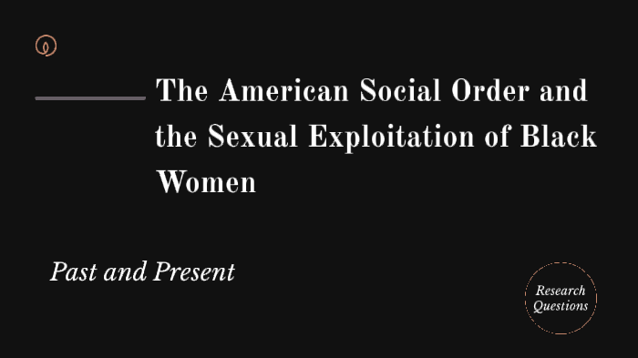 The American Social order and Sexual Exploitation of Black Women: Past ...