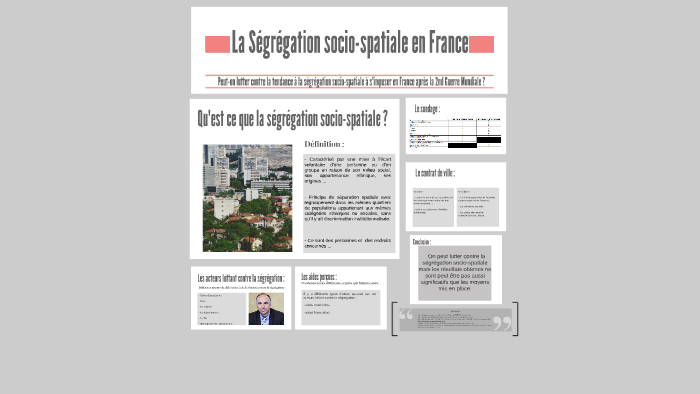 La Ségrégation socio-spatiale en France by Axelle Hubert on Prezi