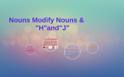 Nouns modify nouns & by valeria torres