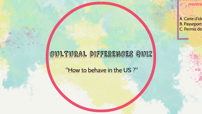 Cultural Differences Quiz By Alice Barbier