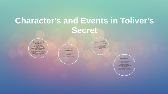 Character's and Events in Toliver's Secret by on Prezi