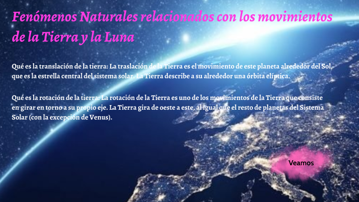 Fenómenos Naturales relacionados con los movimientos de la Tierra y la ...