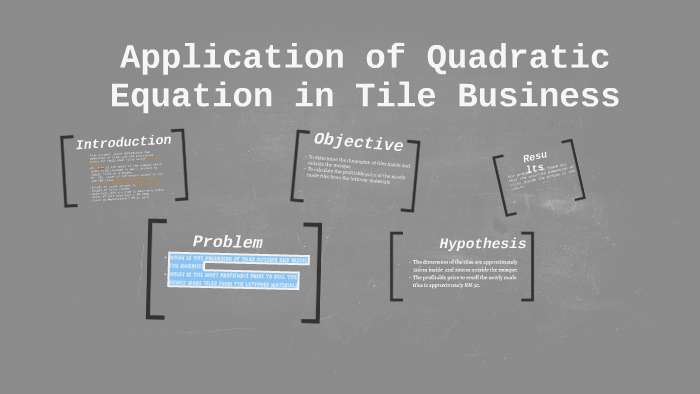 Application of Quadratic Equation in Tile Business by Azra Filzaira on ...